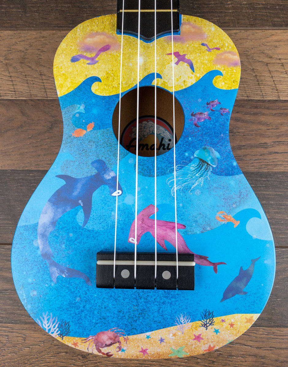Amahi DDUK21 Under The Sea Design, Soprano Ukulele with Carry Bag ...